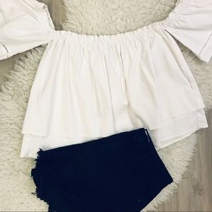 Tops | Layered Off The Shoulder White Top | Poshmark